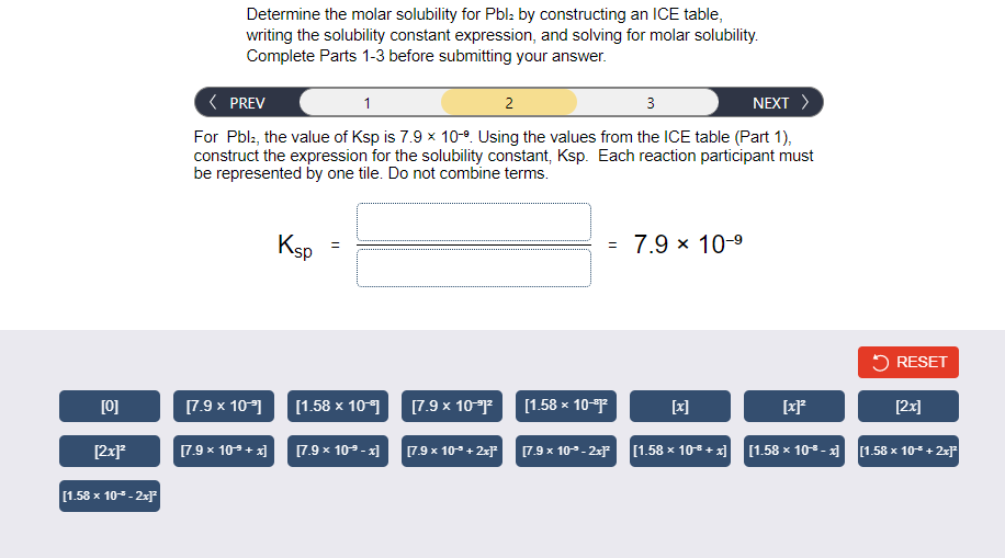 Solved Determine the molar solubility for Pbl2 by | Chegg.com