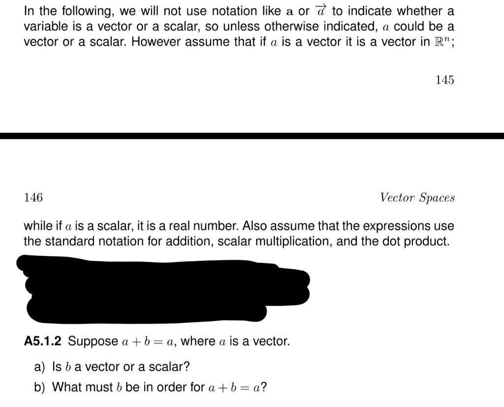 Solved In the following, we will not use notation like a or | Chegg.com