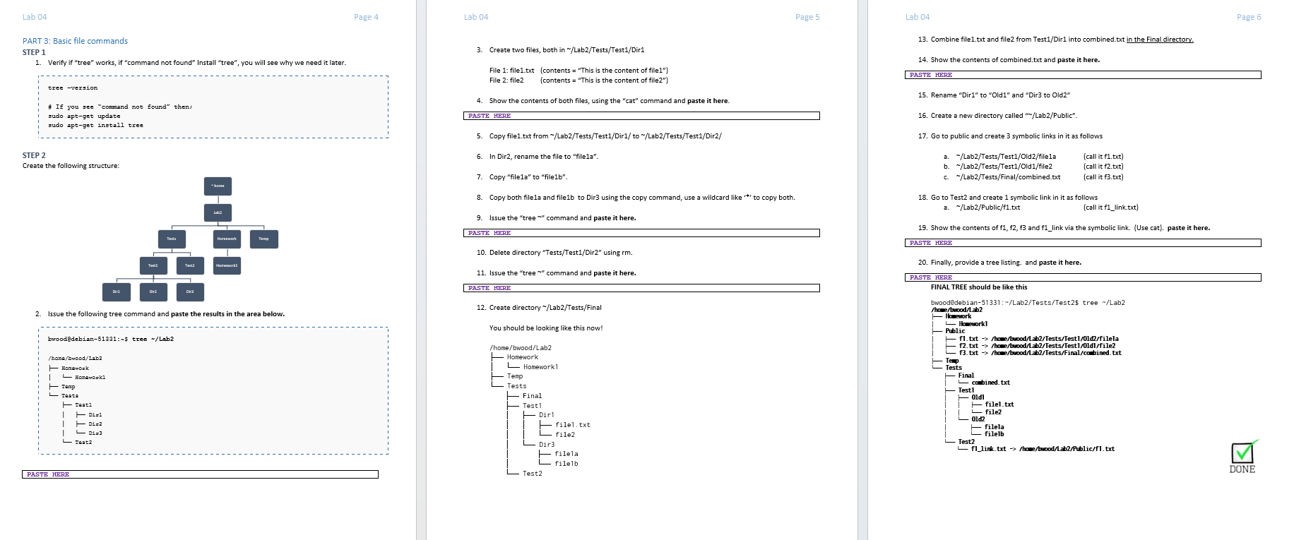Solved PART 3: Basic file commandsSTEP 1Verify if "tree" | Chegg.com