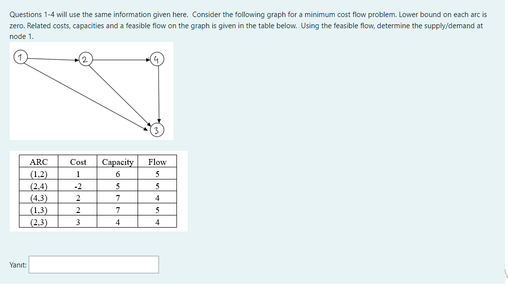 Solved Questions 1-4 will use the same information given | Chegg.com
