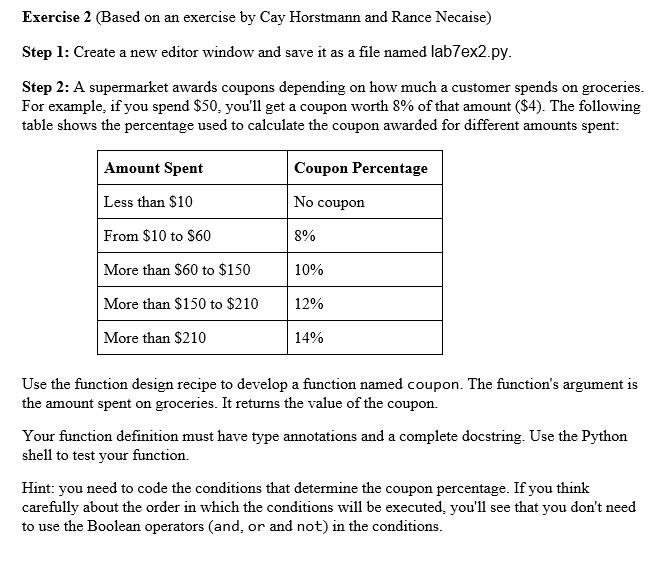 Solved Exercise 2 (Based on an exercise by Cay Horstmann and | Chegg.com