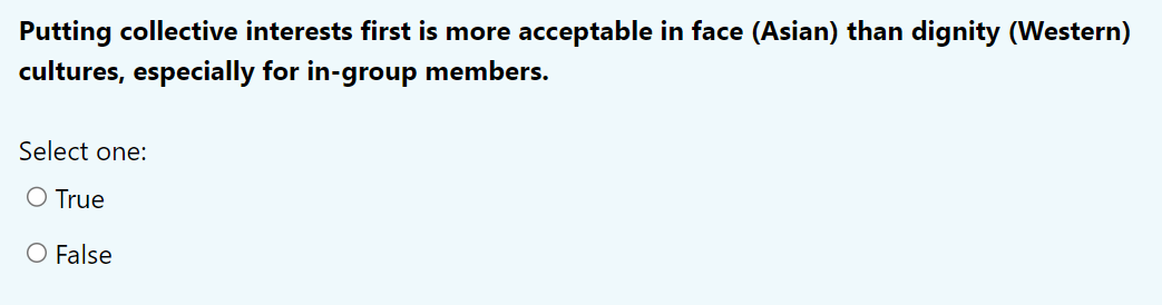 Solved Putting collective interests first is more acceptable | Chegg.com