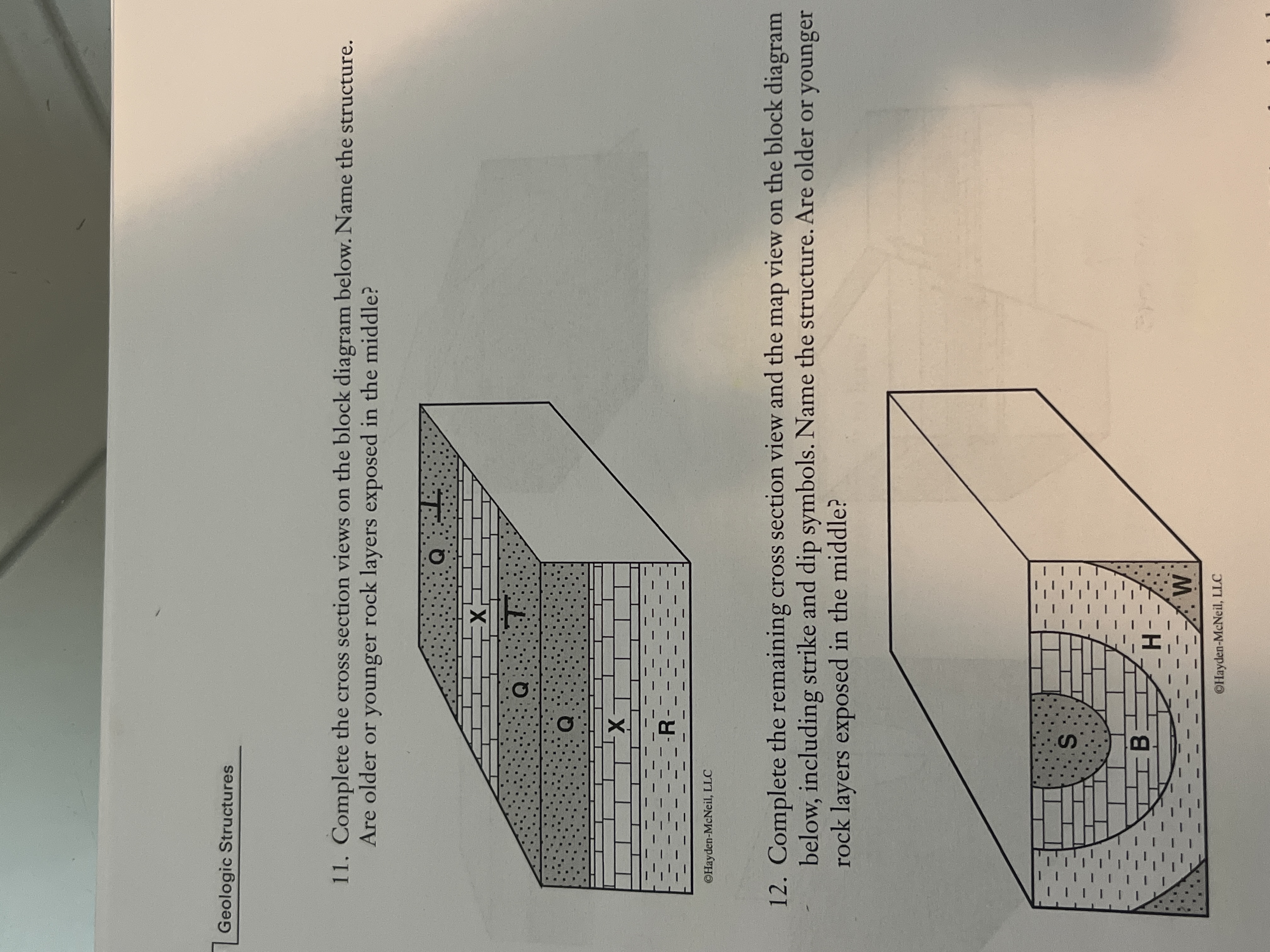 Solved 11. ﻿Complete the cross section views on the block | Chegg.com