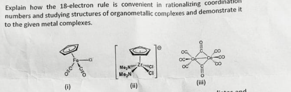 Solved Explain how the 18 -electron rule is convenient in | Chegg.com