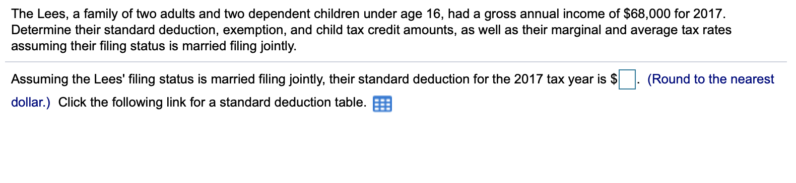 Solved Standard Deduction Amounts Filing Status Single | Chegg.com