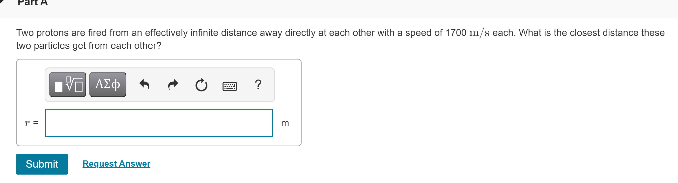 Solved art A Two protons are fired from an effectively | Chegg.com