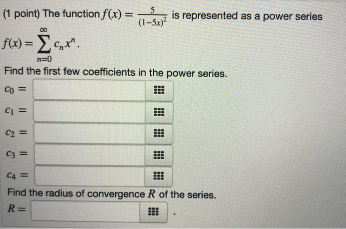 Solved (1 point) The functionf(x) =-S-is represented as a | Chegg.com