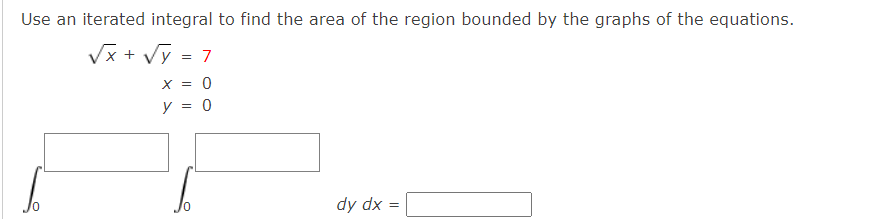 Solved Use an iterated integral to find the area of the | Chegg.com