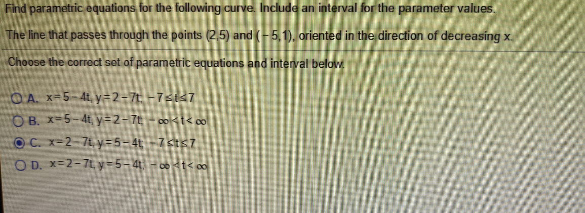 Solved Find parametric equations for the following curve. | Chegg.com