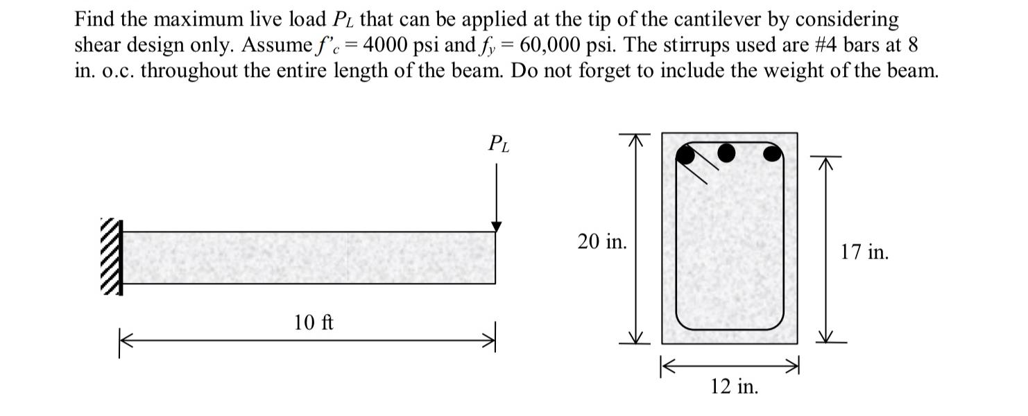 Solved Find the maximum live load PL that can be applied at | Chegg.com