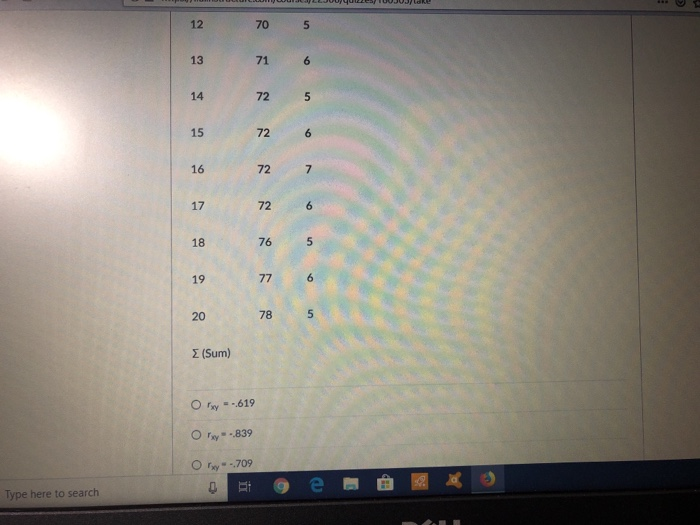 Solved Use data from the table below to calculate xy . Be | Chegg.com
