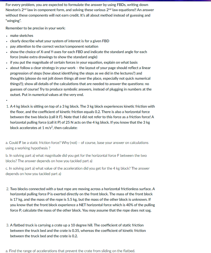 Solved For every problem, you are expected to formulate the | Chegg.com