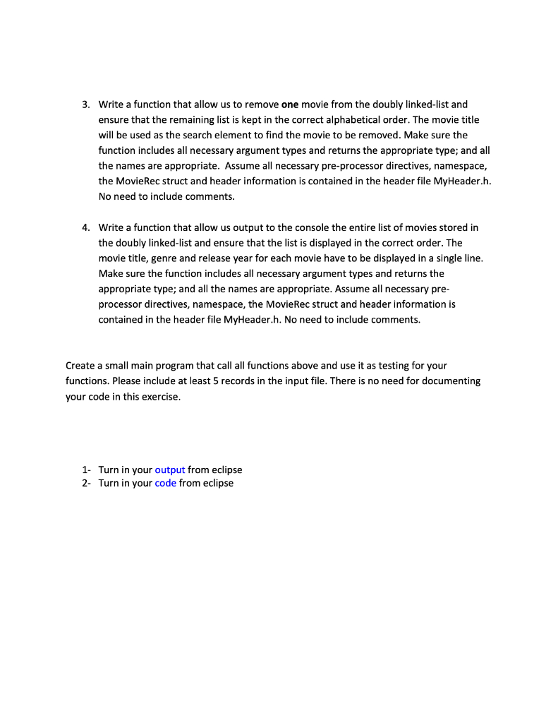 Solved We need to create a doubly linked-list that will | Chegg.com