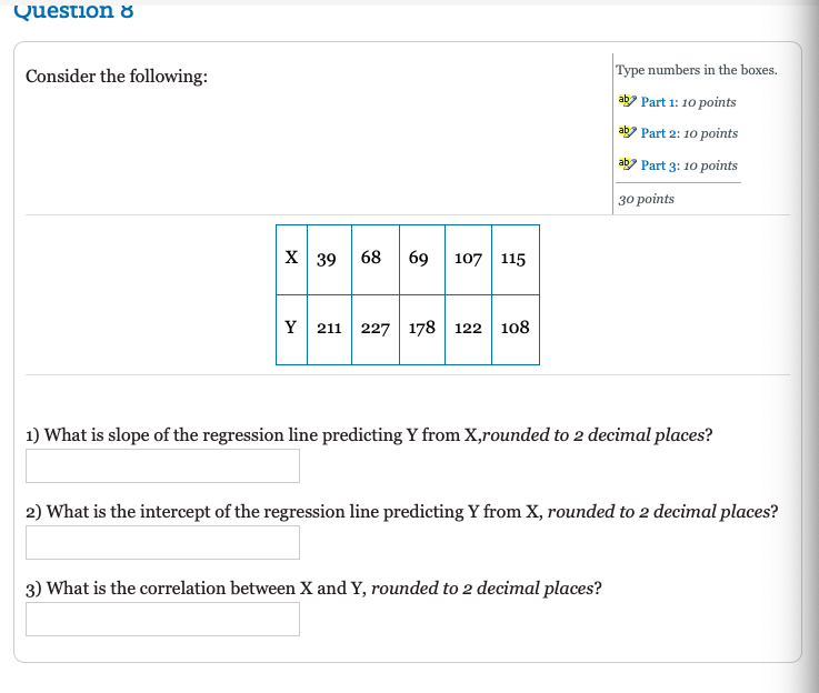 Solved Question 7 Consider the following table summarizing | Chegg.com
