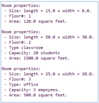 Solved 1) Write a class called Room, which has three private | Chegg.com