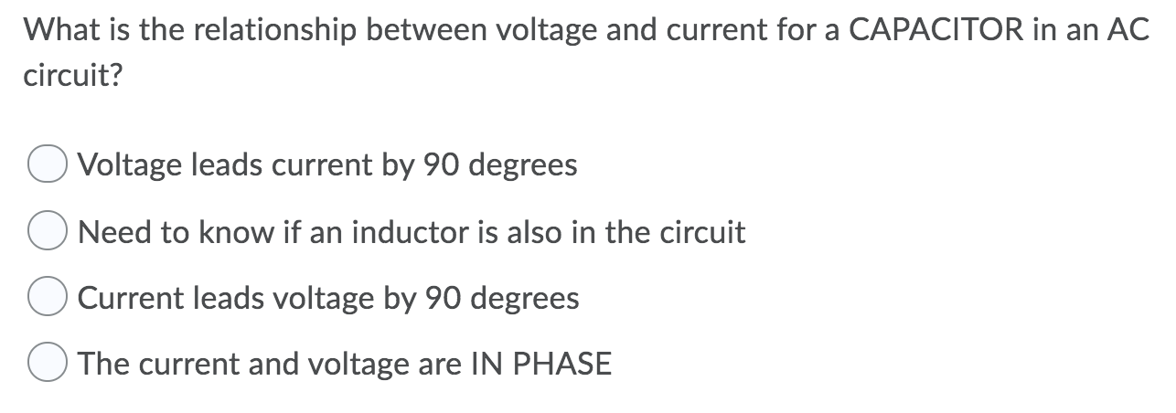 Solved What is the relationship between voltage and current | Chegg.com
