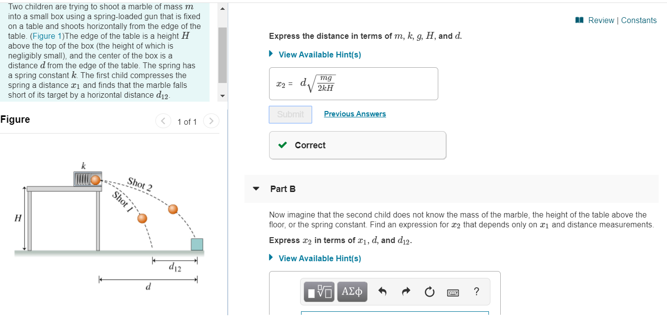 Solved Review Constants Express the distance in terms of m, | Chegg.com Solved Review Constants Express the distance in terms of m, | Chegg.com
