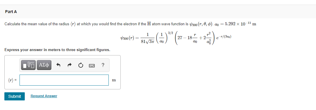 Solved Part A Calculate the mean value of the radius (r) at | Chegg.com