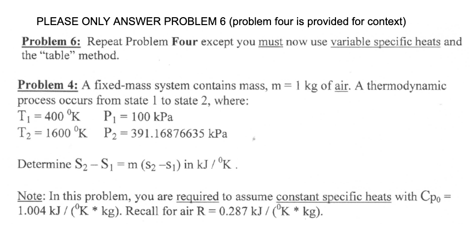 Solved PLEASE ONLY ANSWER PROBLEM 6 (problem four is | Chegg.com