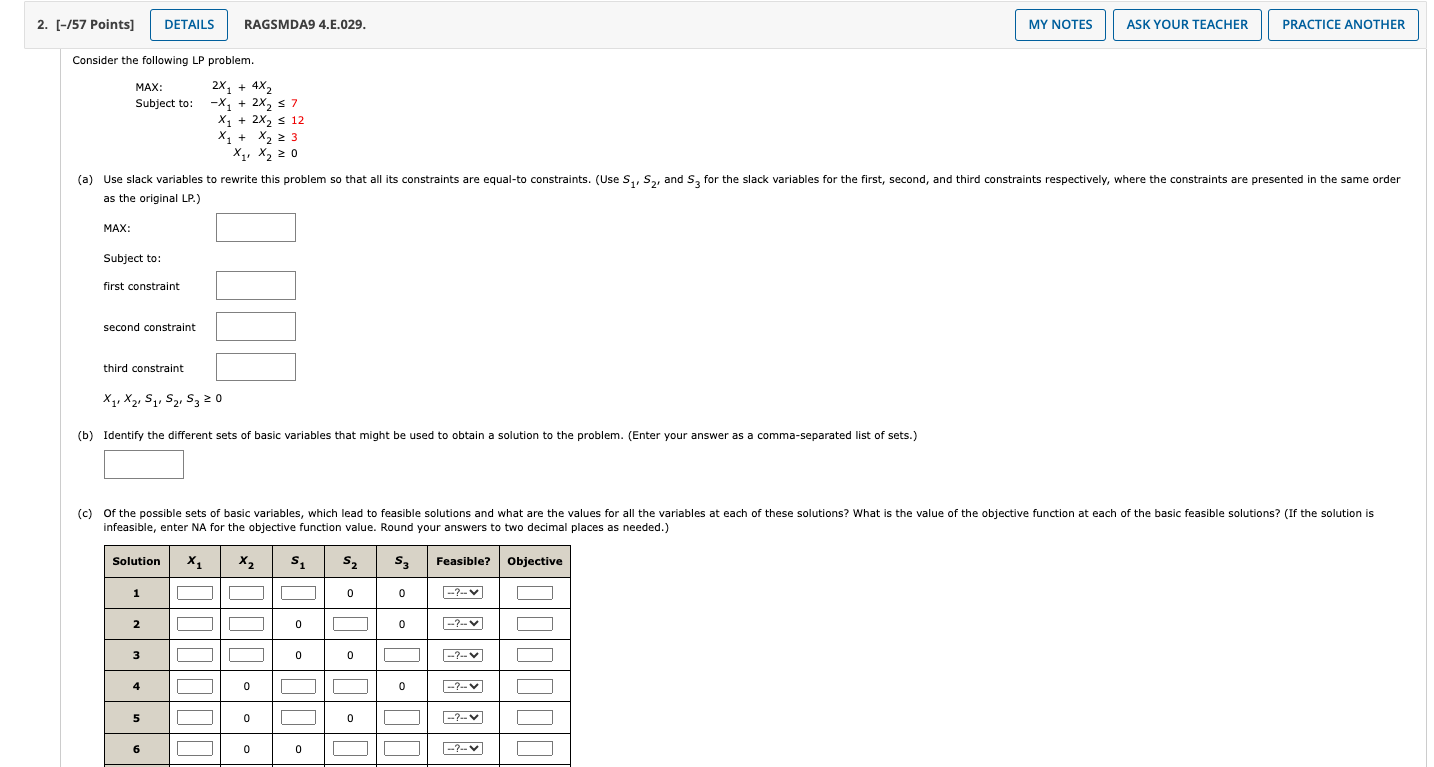 Solved Consider the following LP problem. MAX: 2x1+4x2 | Chegg.com
