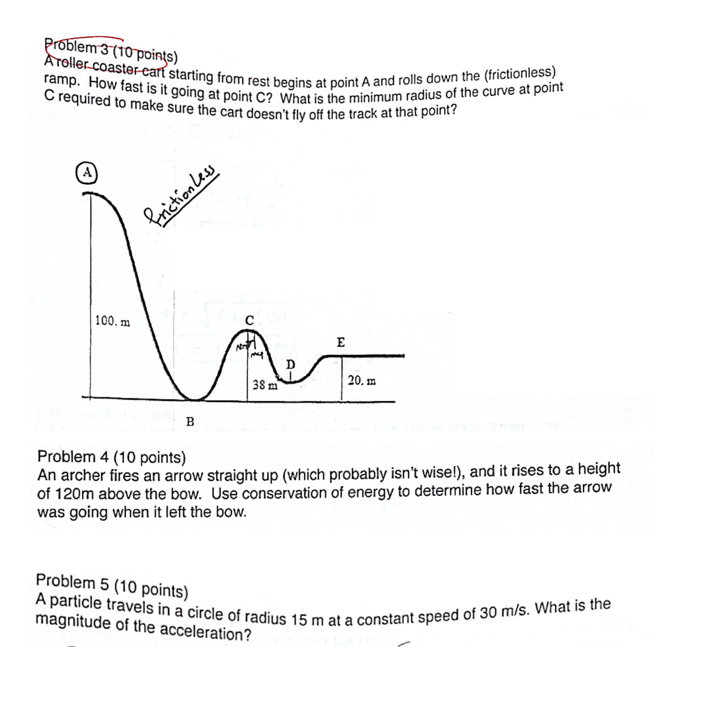 Solved Problem 3(10)points) Aroller-coaster-eart starting | Chegg.com