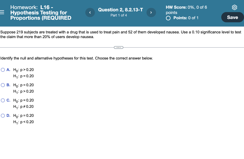 Solved Homework: L16 - = Hypothesis Testing for Proportions | Chegg.com