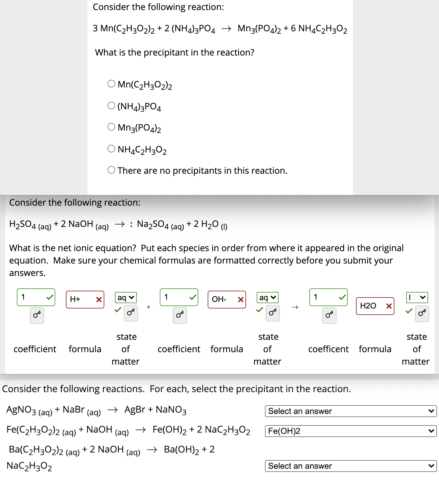 Solved Consider the following reaction: 3 Mn(C2H3O2)2 | Chegg.com