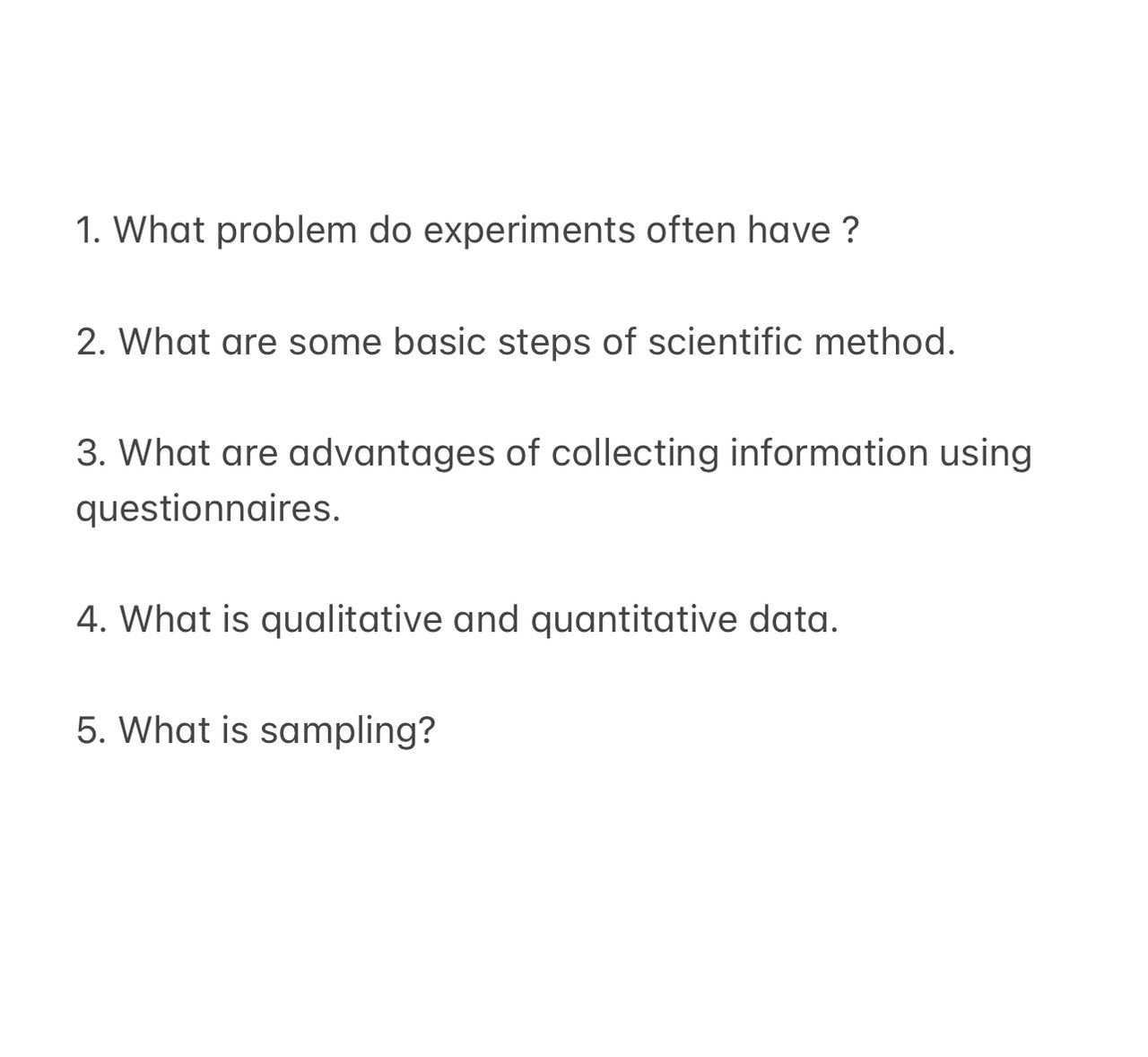 Solved 1. What problem do experiments often have? 2. What | Chegg.com