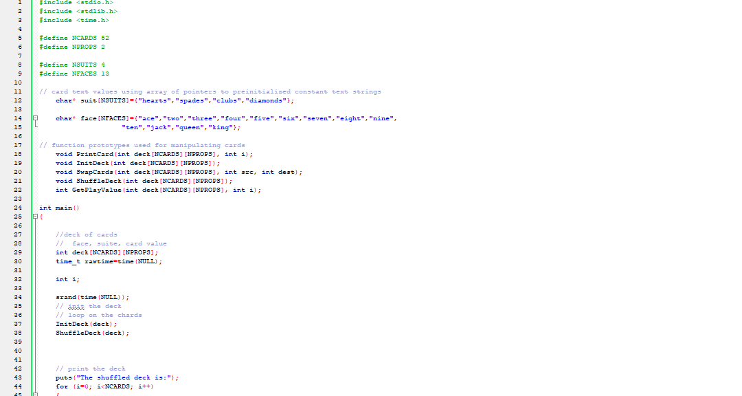 Solved EEL 2880 Homework – Shuffle & Print a Deck Write a | Chegg.com