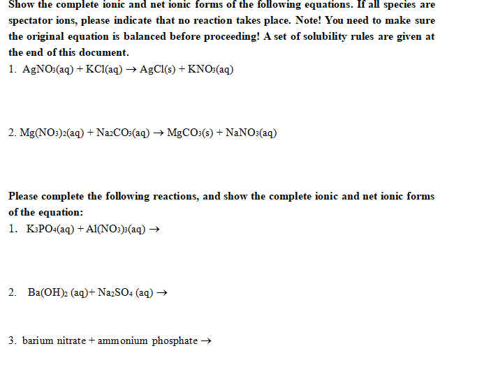 Solved Show the complete ionic and net ionic forms of the | Chegg.com