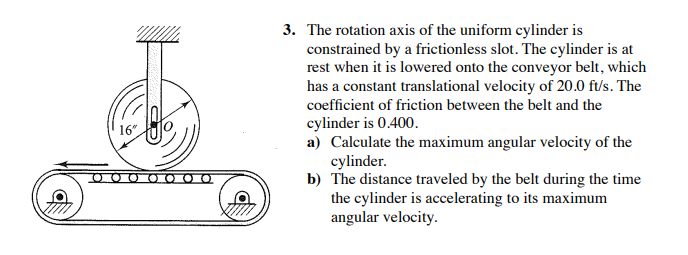 Solved The rotation axis of the uniform cylinder is | Chegg.com