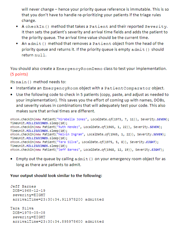 Write a program: Emergency Room We will start with | Chegg.com