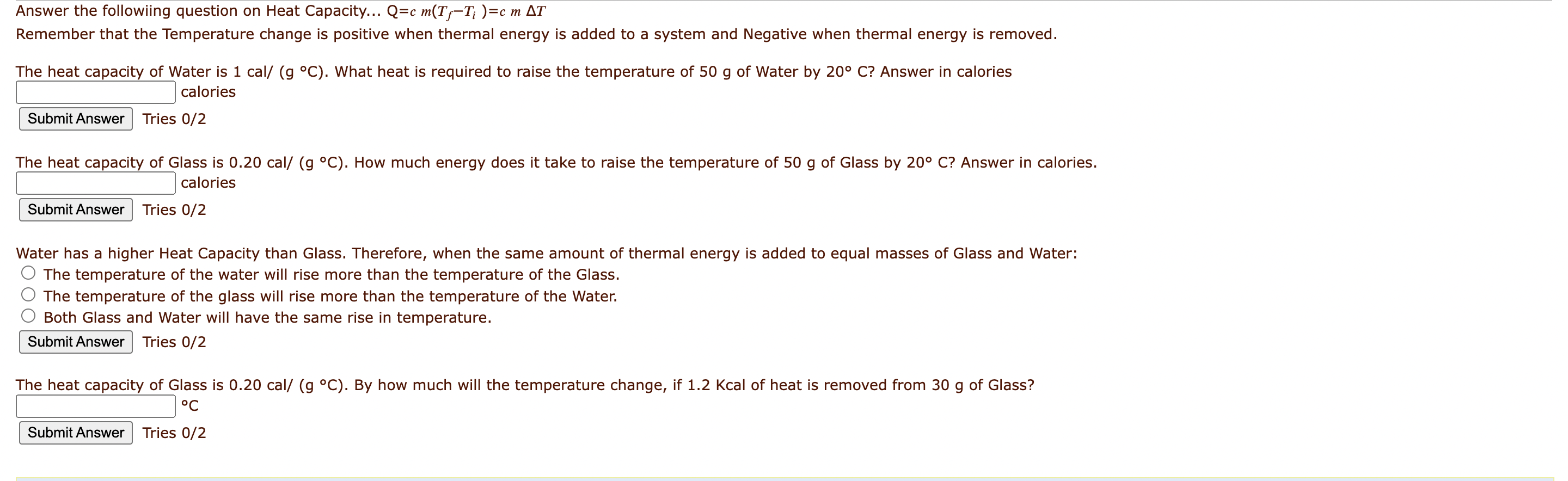 Solved Answer the followiing question on Heat Capacity... | Chegg.com