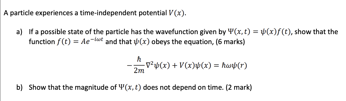 Solved a) If a possible state of the particle has the | Chegg.com
