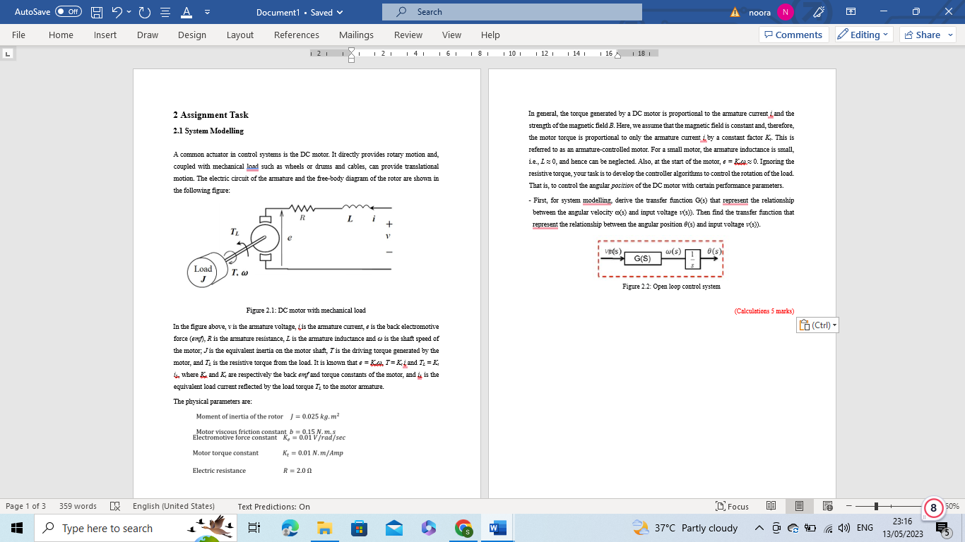 Solved 2 Assignment Task 2.1 System Modelling A common | Chegg.com