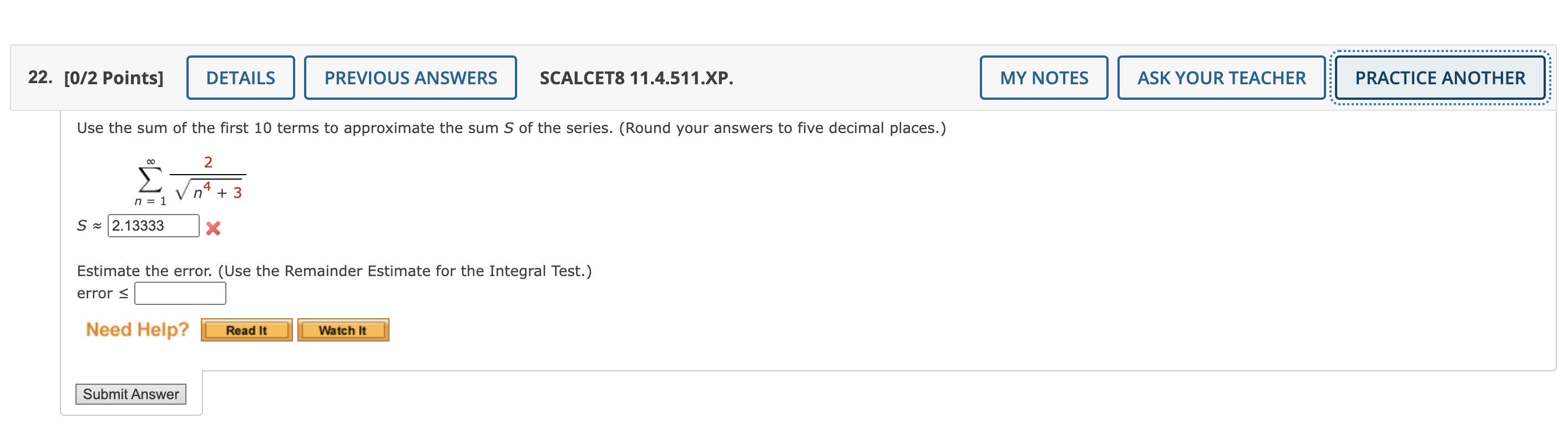 Solved 22. [0/2 Points] DETAILS PREVIOUS ANSWERS SCALCET8 | Chegg.com