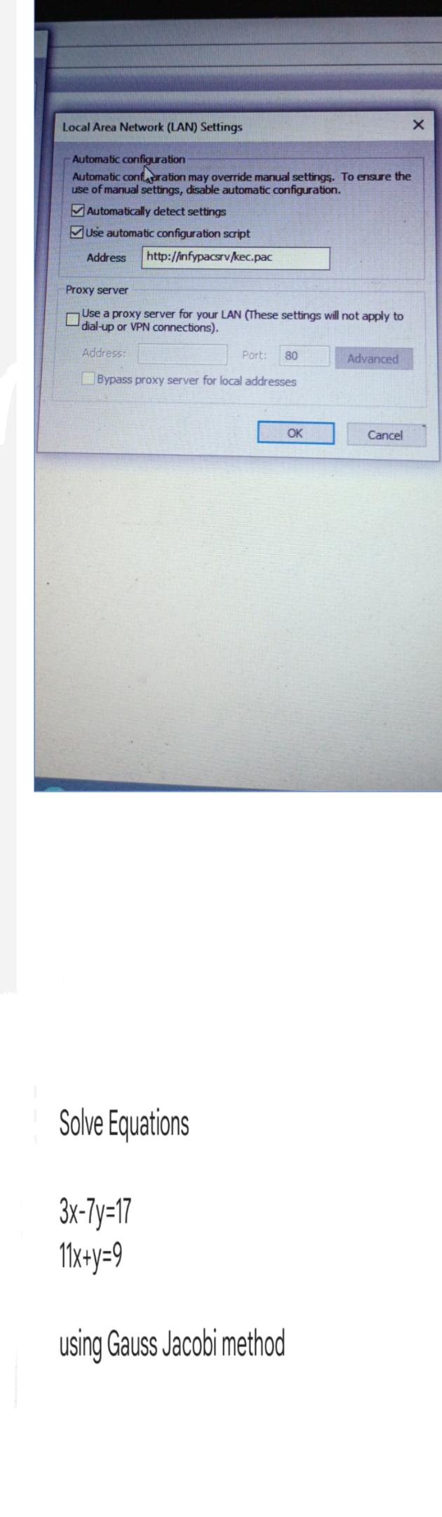 Solved Local Area Network (LAN) Settings Х Automatic | Chegg.com