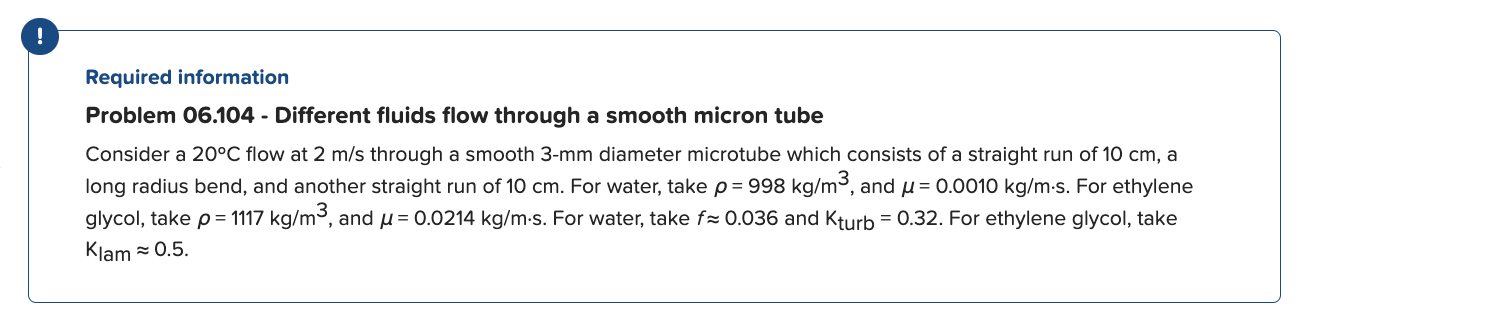 Solved A) Calculate total pressure drop in Pa if fluid is | Chegg.com