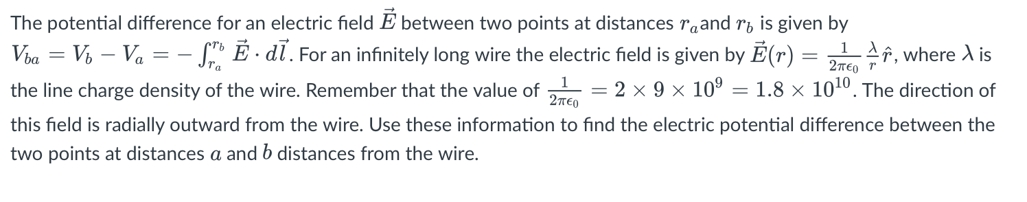 Solved The potential difference for an electric field E | Chegg.com