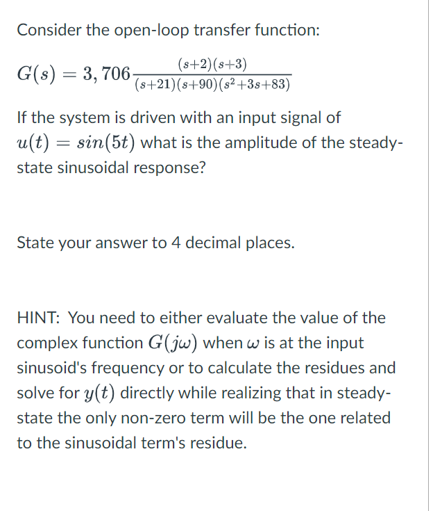Solved Consider the open-loop transfer function: | Chegg.com
