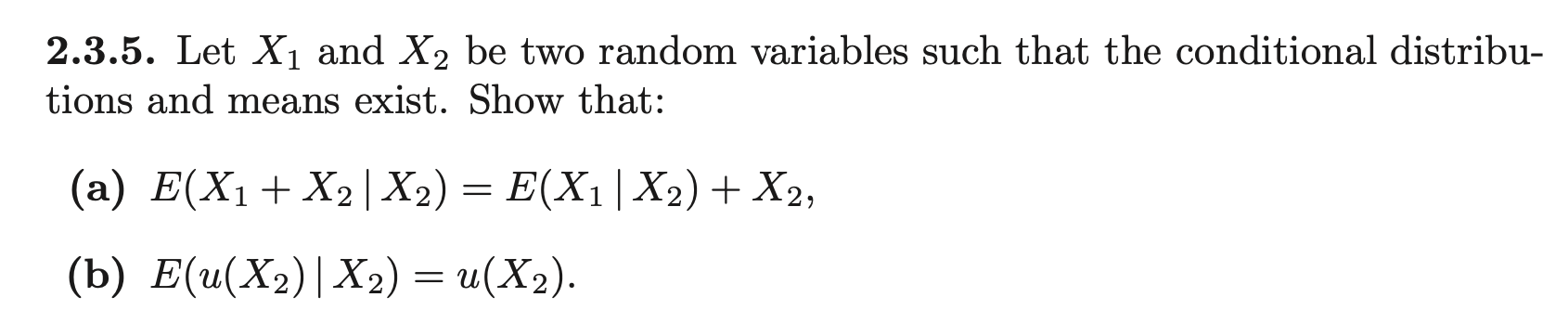 Solved 2.3.5. Let X1 and X2 be two random variables such | Chegg.com