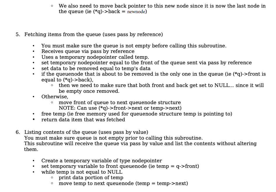 Solved Write a program that will implement a standard queue | Chegg.com