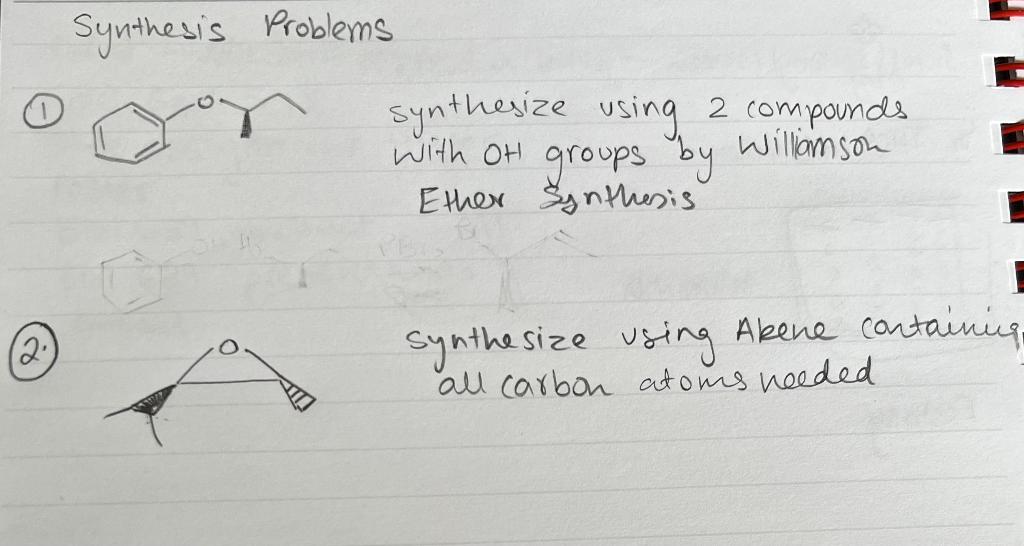 Solved (2) Synthesis Problems synthesize using 2 compounds | Chegg.com