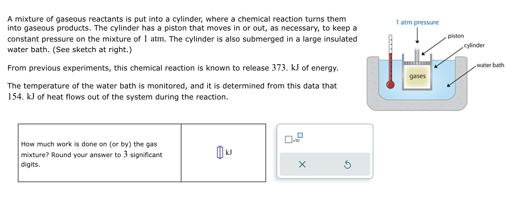 Solved constant pressure on the mixture of 1atm. The | Chegg.com