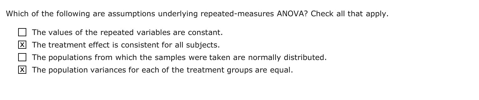 Solved Which Of The Following Are Assumptions Underlying