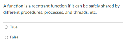 Solved Whether a function or procedure is reentrant or not | Chegg.com