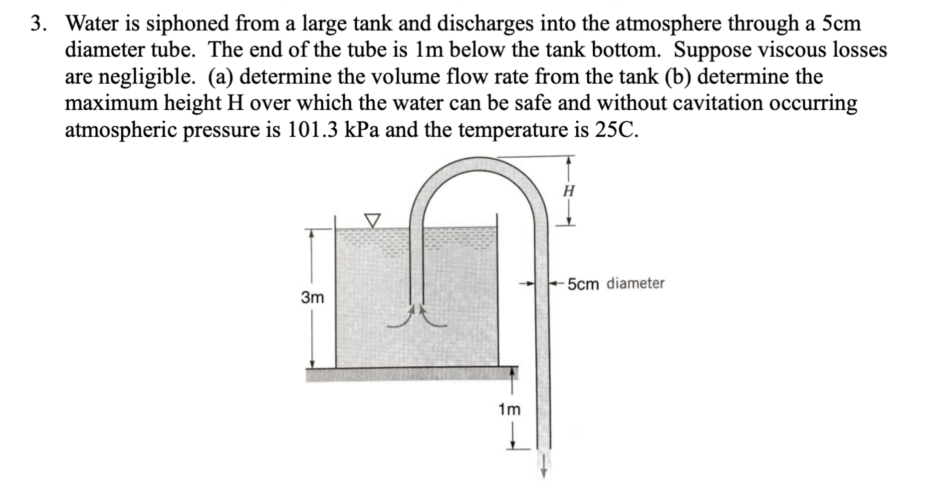 Solved Water is siphoned from a large tank and discharges | Chegg.com
