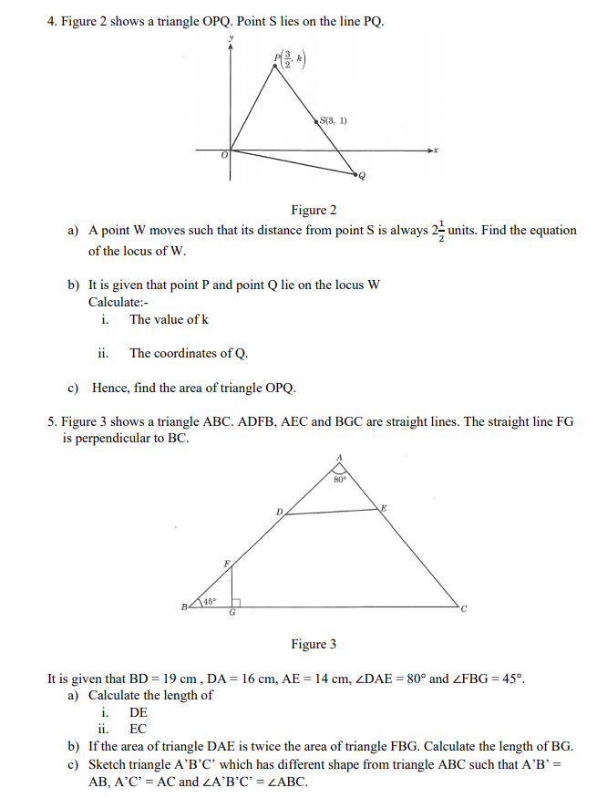 Solved 4. Figure 2 shows a triangle OPQ. Point S lies on the | Chegg.com