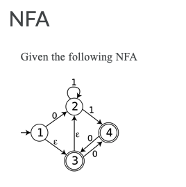 Solved NFA Given the following NFA 2 1) 3 Question 23 (6 | Chegg.com