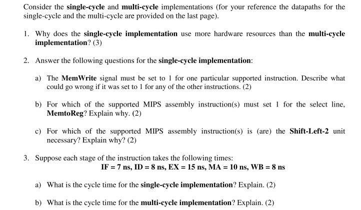 implementation? (3) 2. Answer the following questions | Chegg.com